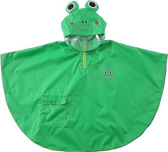 Unisex Toddler Green Frog Baby Lightweight Raincoat Batwing Rain Cape ...