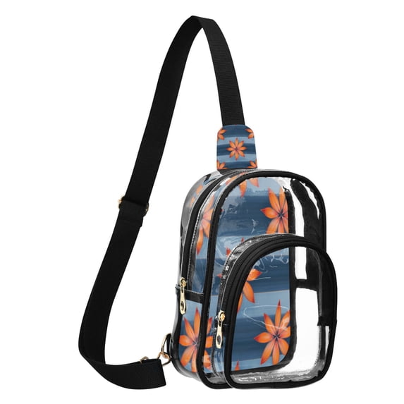 Unisex Transparent Crossbody Shoulder Bags Clear PVC Sling Backpack ...