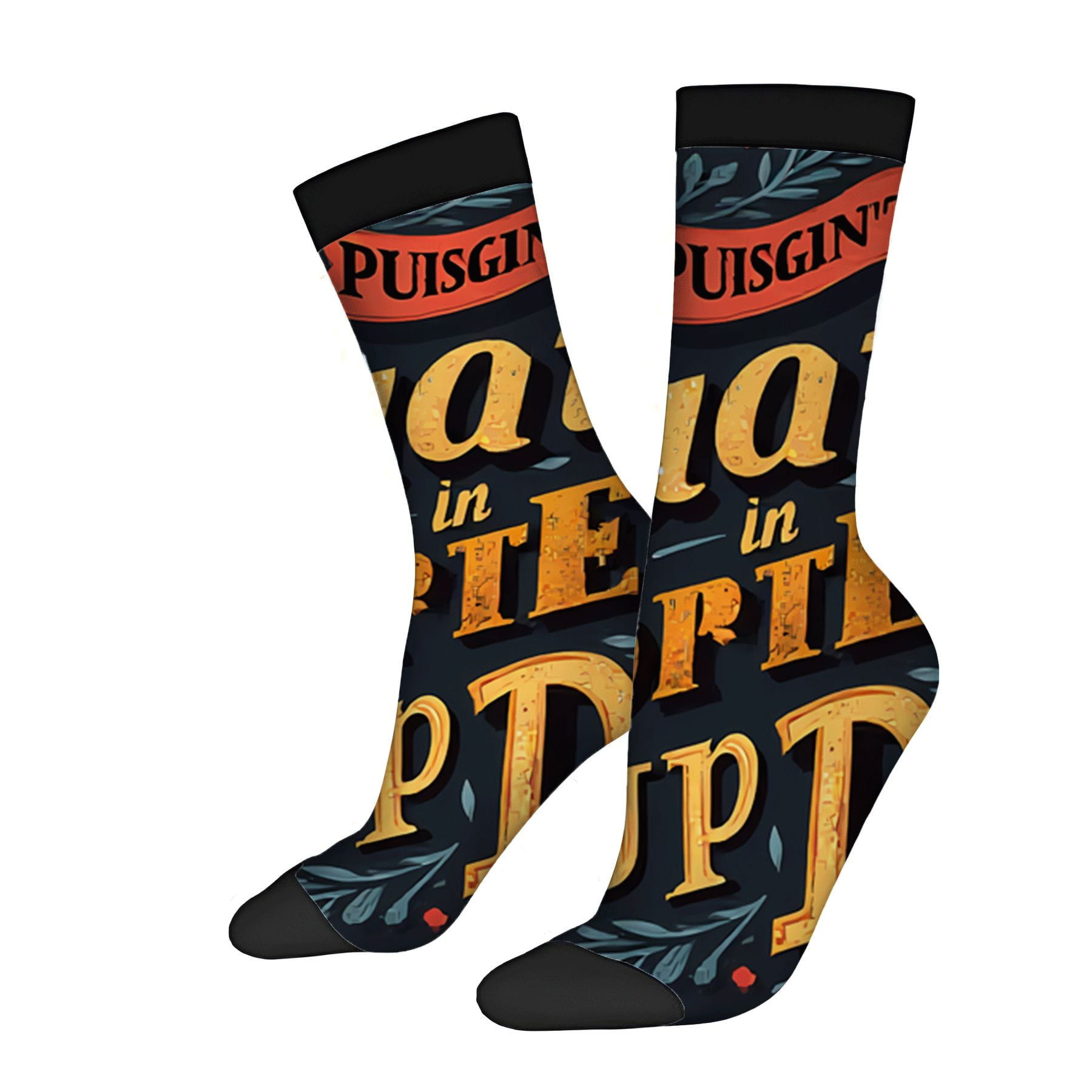 Unisex Trendy Socks - 2 Pairs Bold Artistic Design with ' PUSSGINS ...