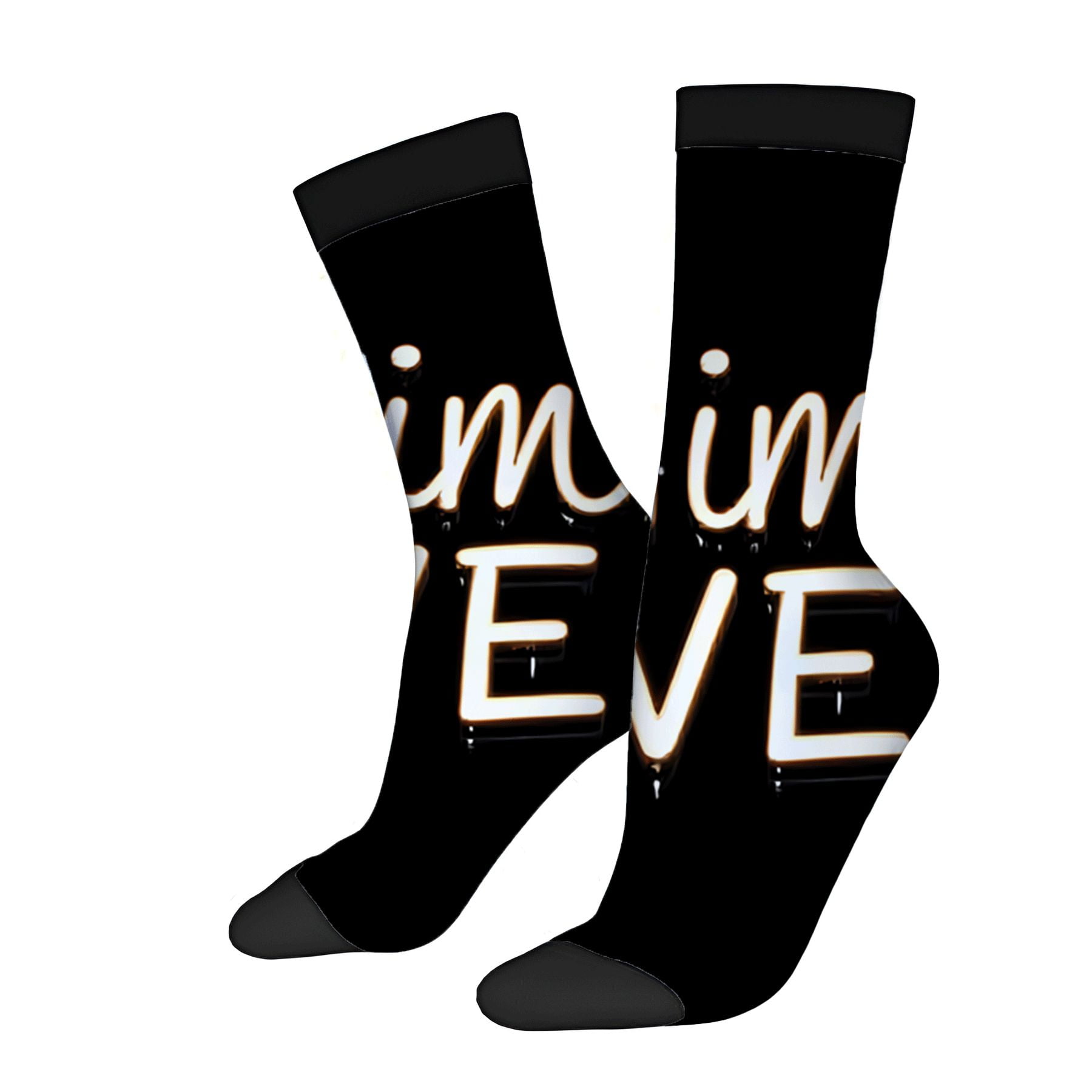 Unisex Trendy Socks - 2 Pairs Bold ' Love ' Design with Dripping Effect ...