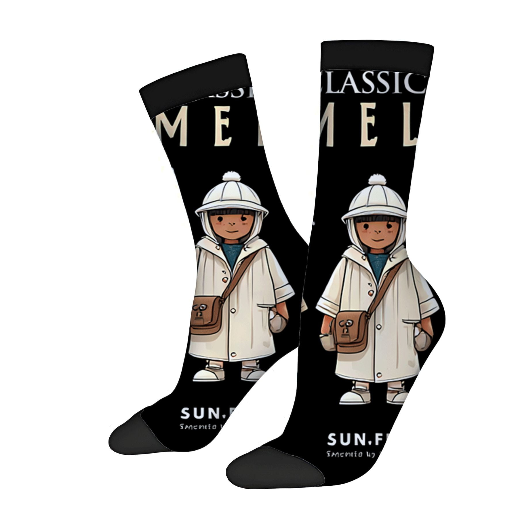 Unisex Trendy Socks (2 Pairs) - Fun Cartoon Character Design with ...