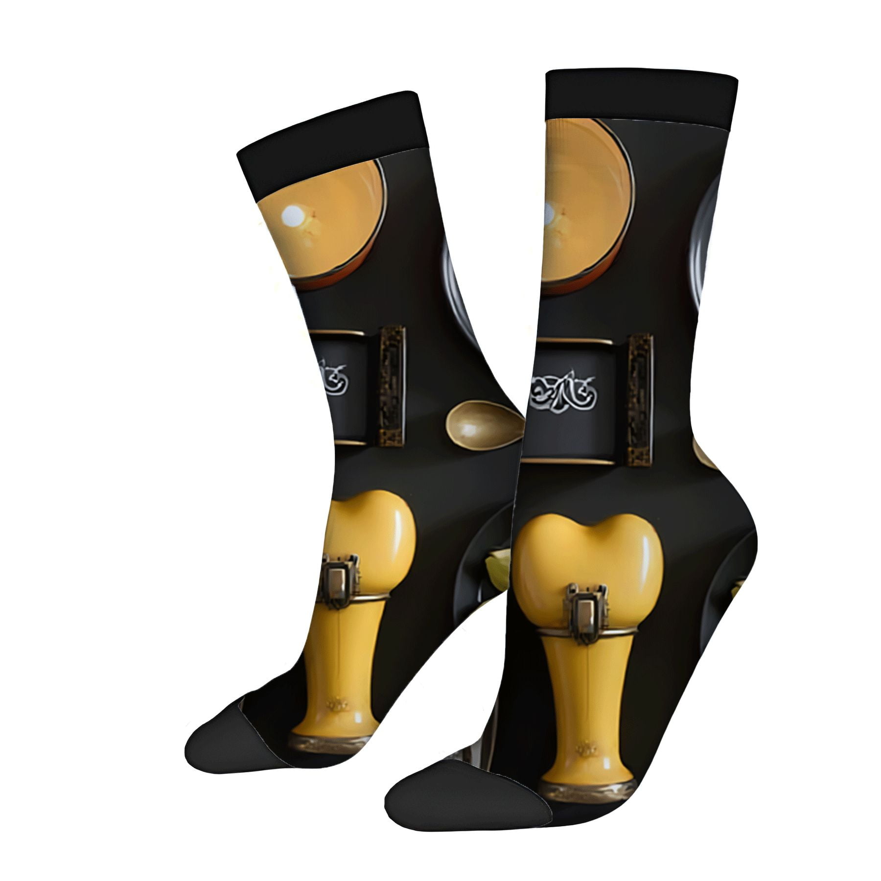 Unisex Trendy Socks (2 Pairs) - Whimsical Vintage Boot Design with ...