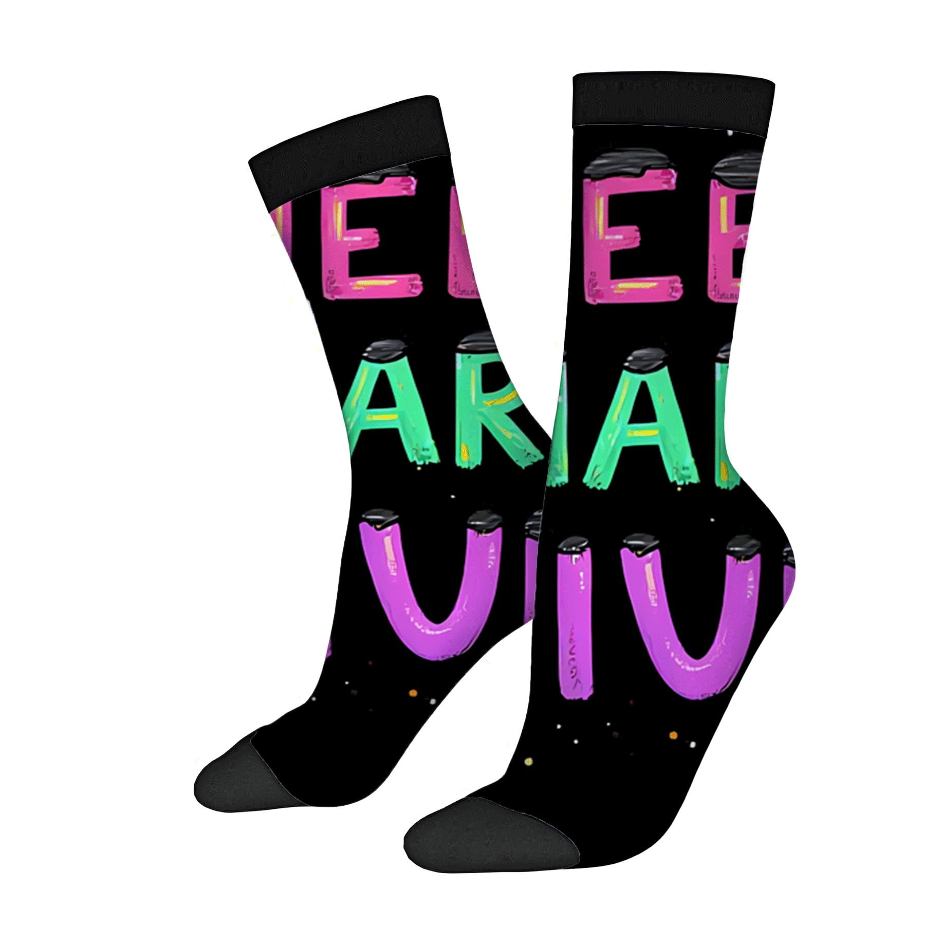 Unisex Trendy Socks - 2 Pairs of Colorful Mixed Design with Bold ...