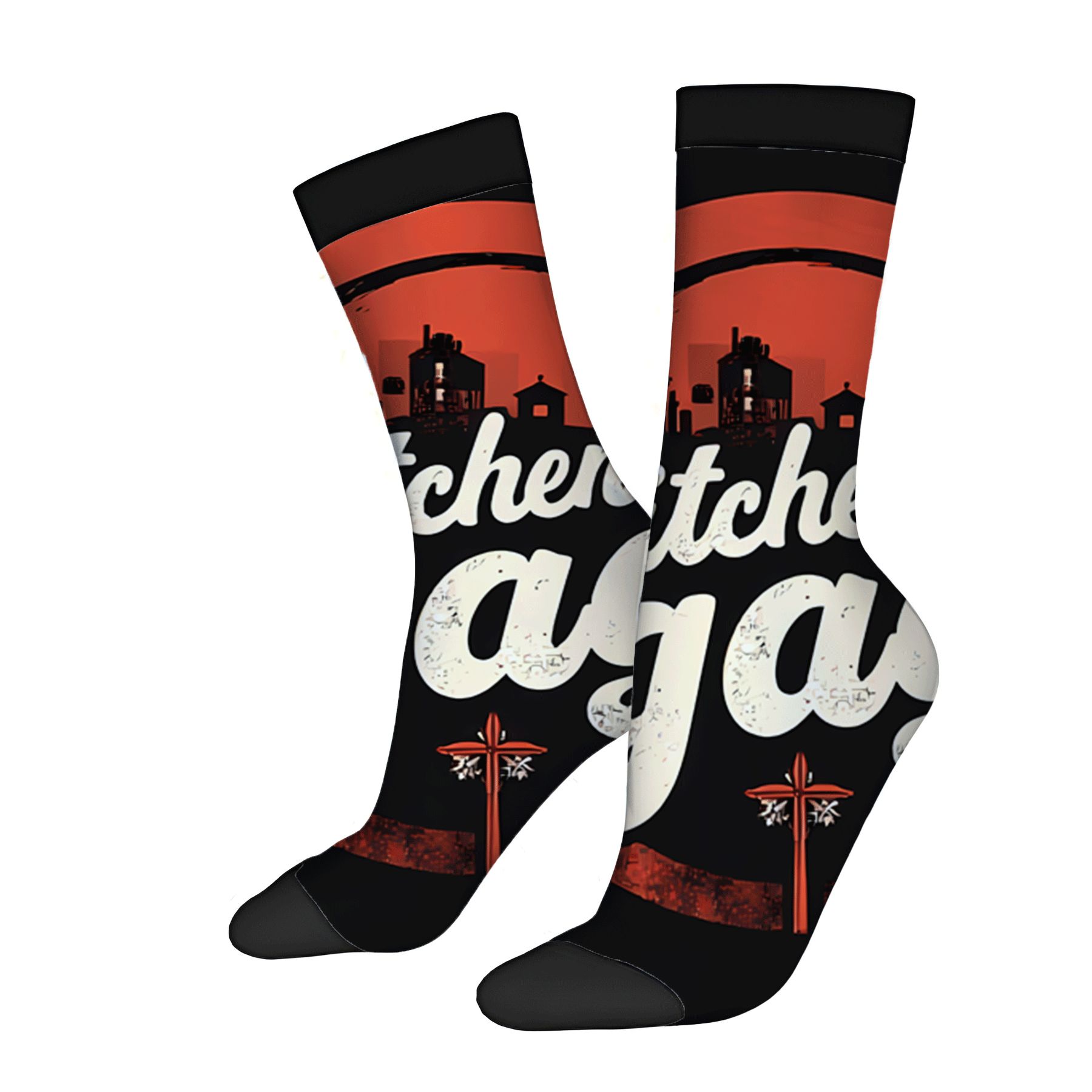 Unisex Trendy Socks - 2 Pairs with City Skyline Silhouette at Sunset ...