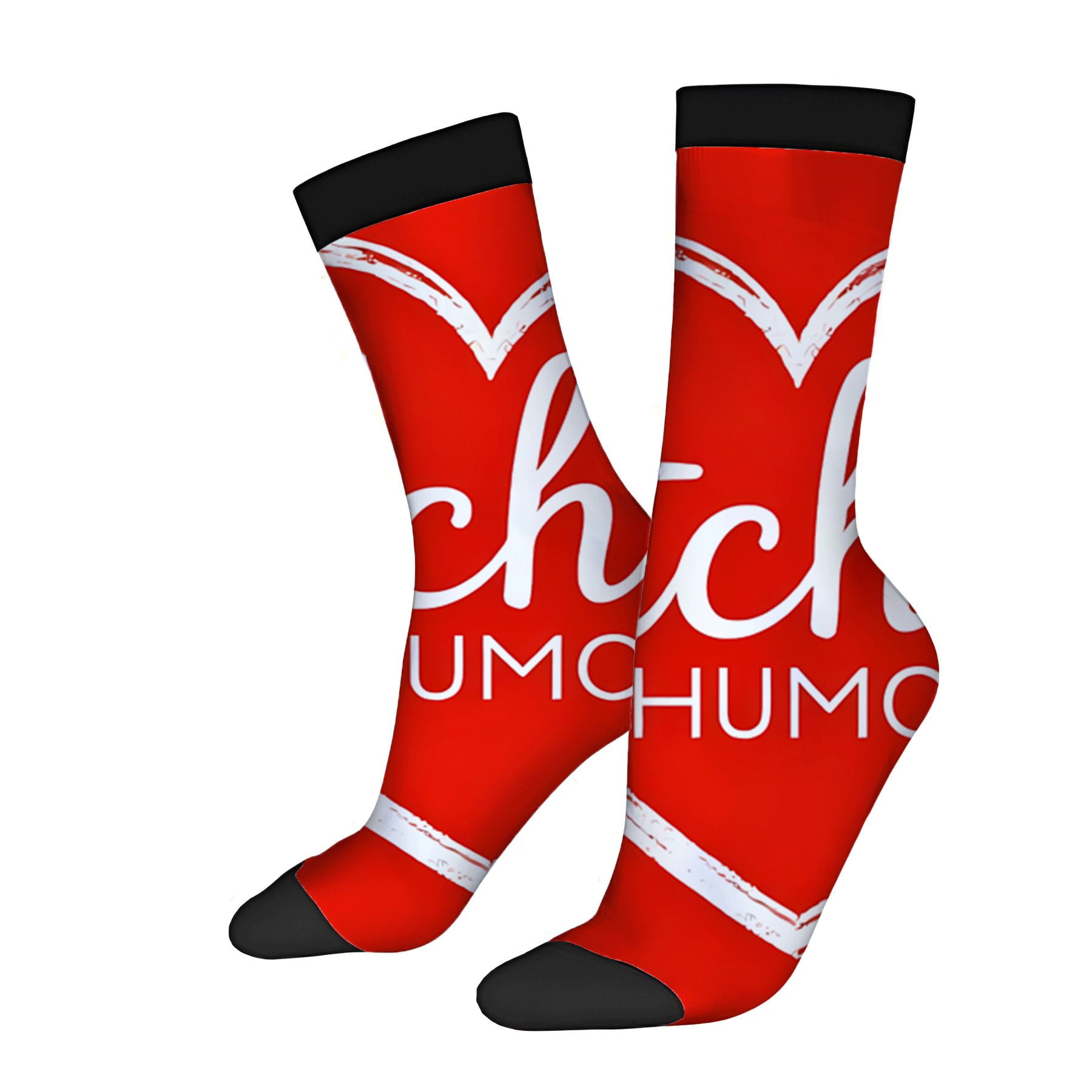 Unisex Trendy Socks - 2 Pairs with Stylish Red Background Cursive ...