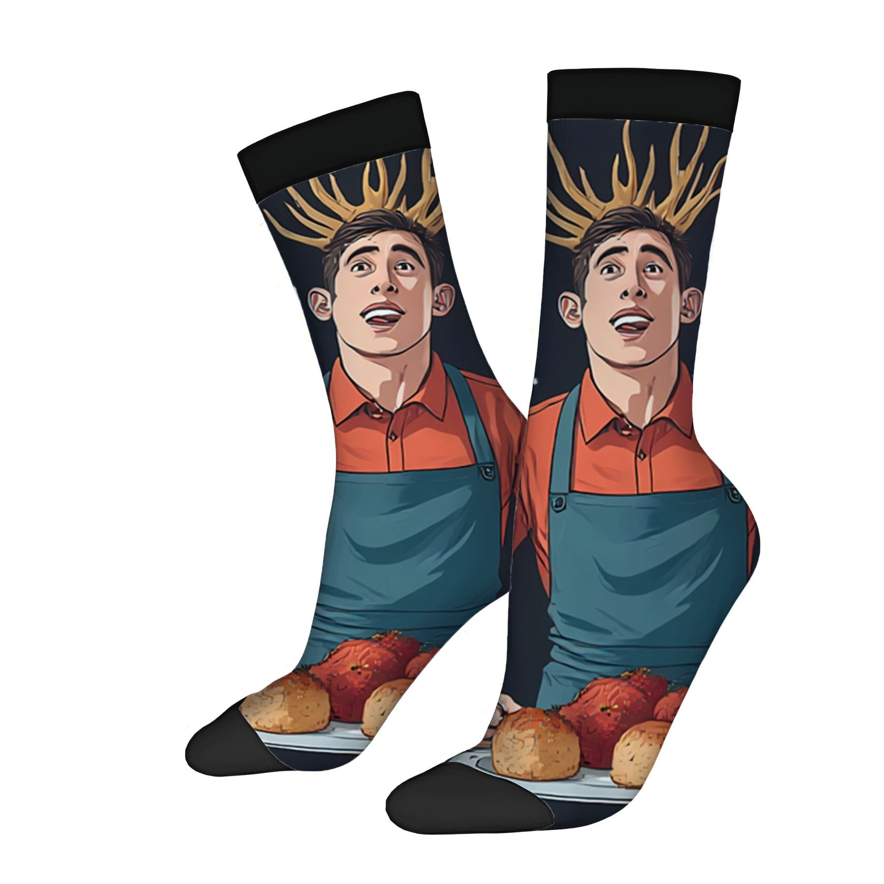 Unisex Trendy Socks - 2 Pairs with Whimsical Character Design Vibrant ...