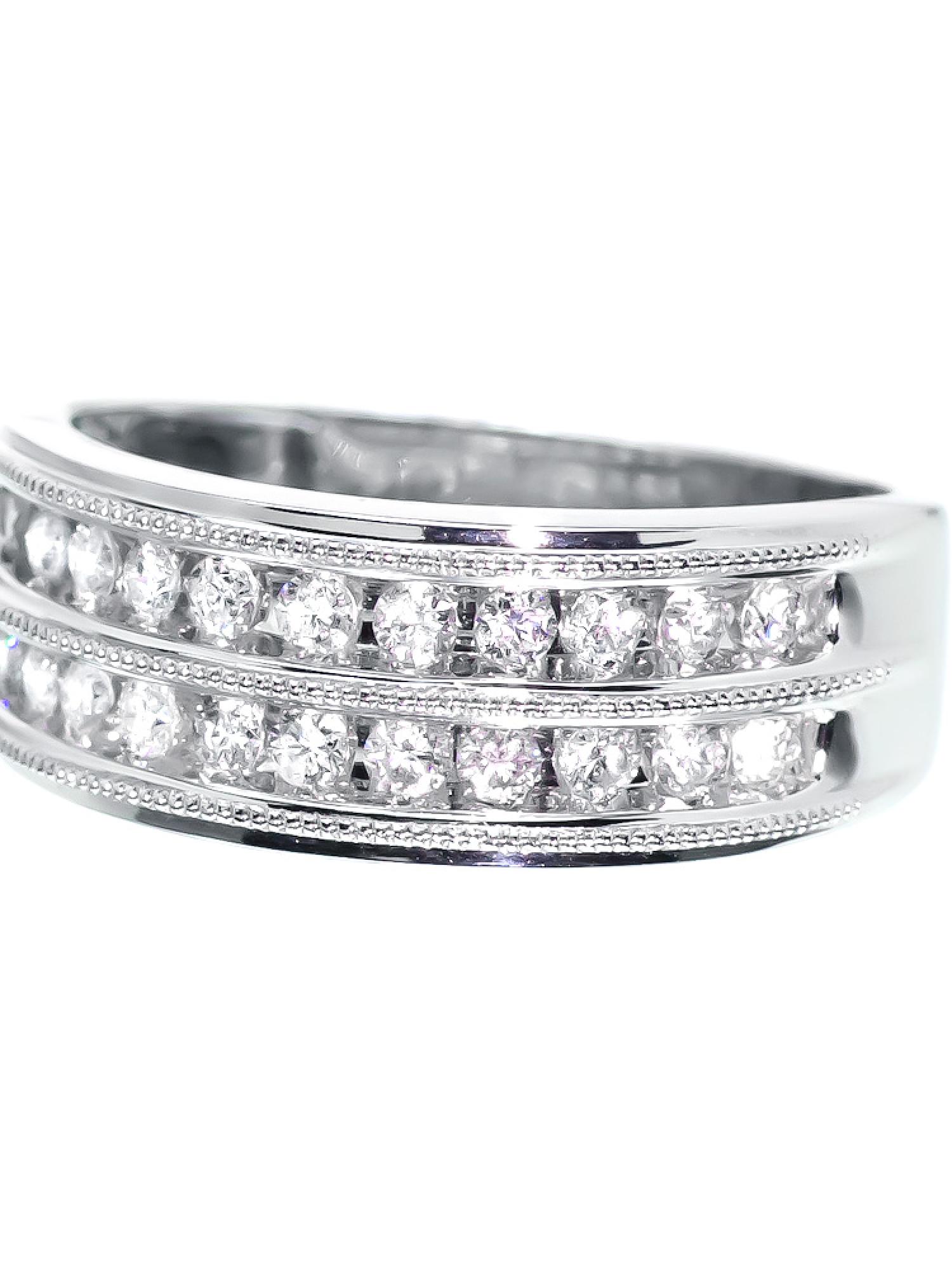 Unisex Two Row Diamond Band (0.50 ct) - Walmart.com