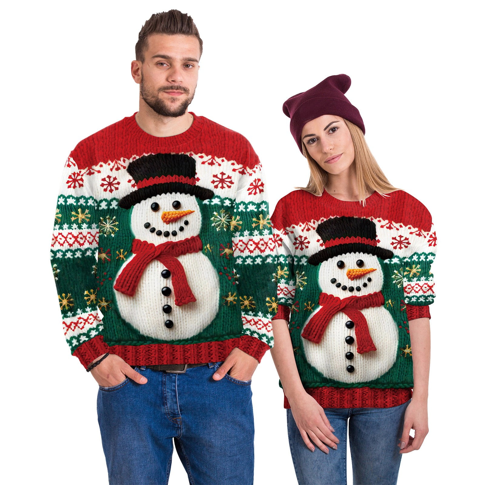 Unisex Ugly Christmas Sweater with 3D Christmas Tree Design Festive ...