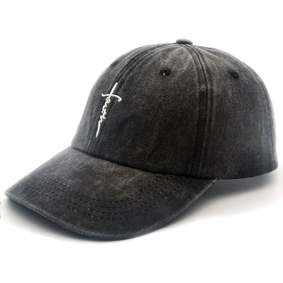 Unisex Vintage Faith Cross Embroidered Baseball Cap, Trendy Versatile ...