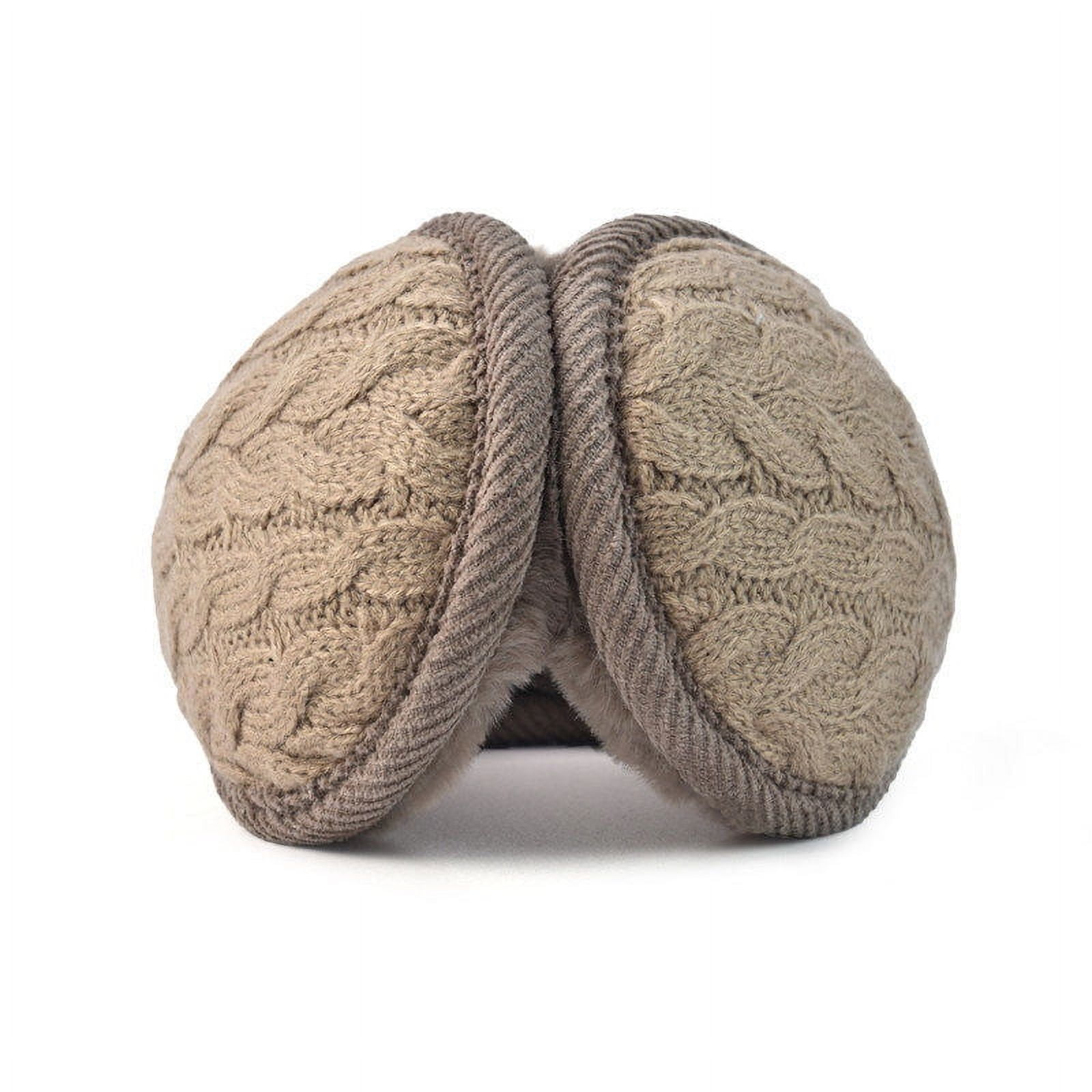 Unisex Warm Knit Earmuffs Furry Fleece Winter Ear Muffs Foldable Ear ...