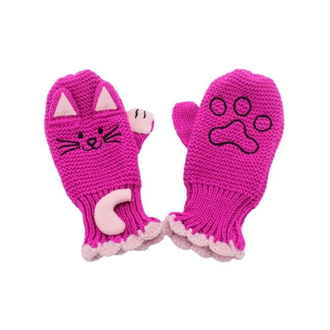 Unisex White Cow Knit Ribbed Cuff Puppet Mittens Medium - Walmart.com