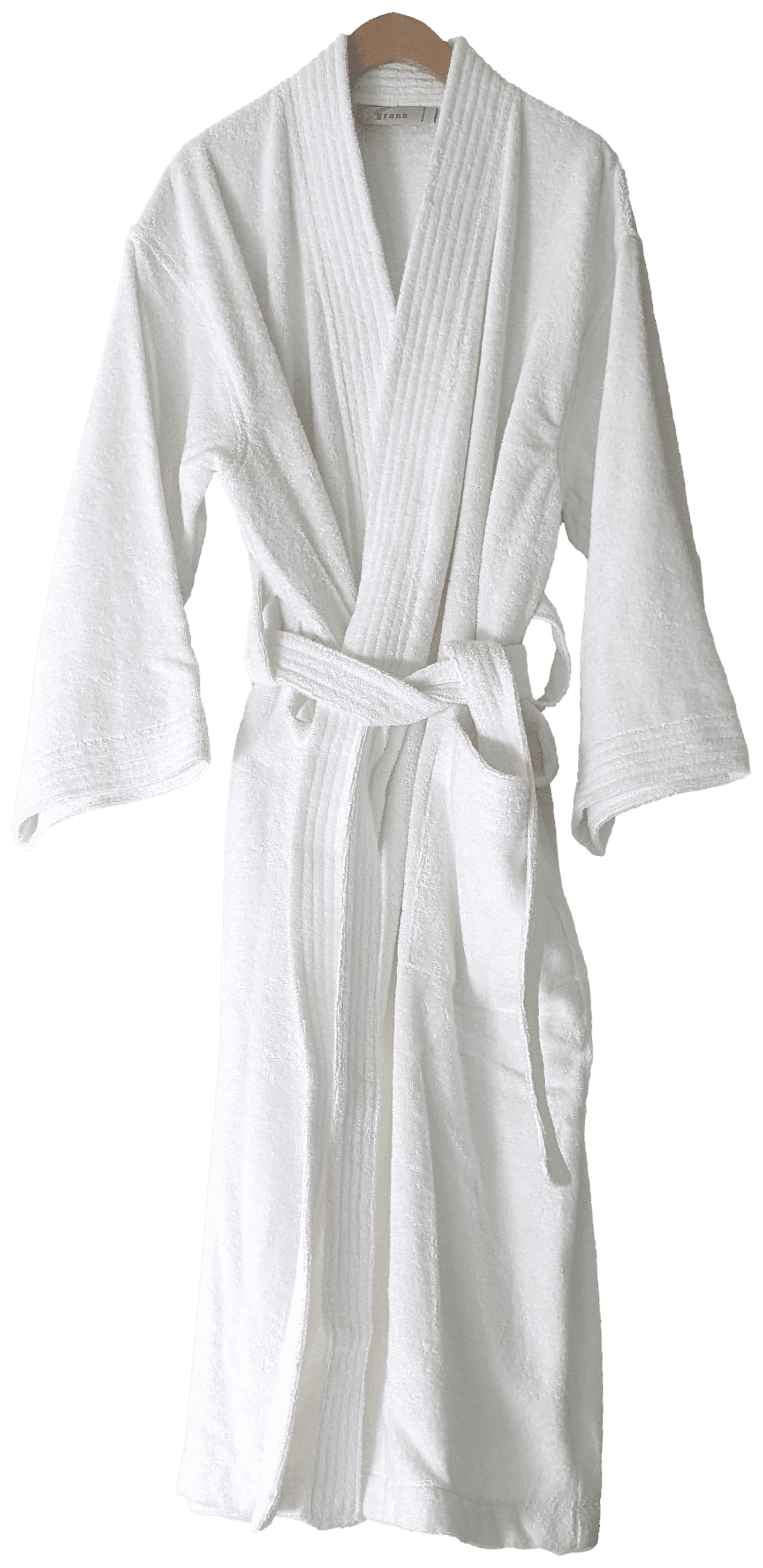 Unisex Large White Terry Kimono Robe - 52 x 70 with Long Cotton Belt ...