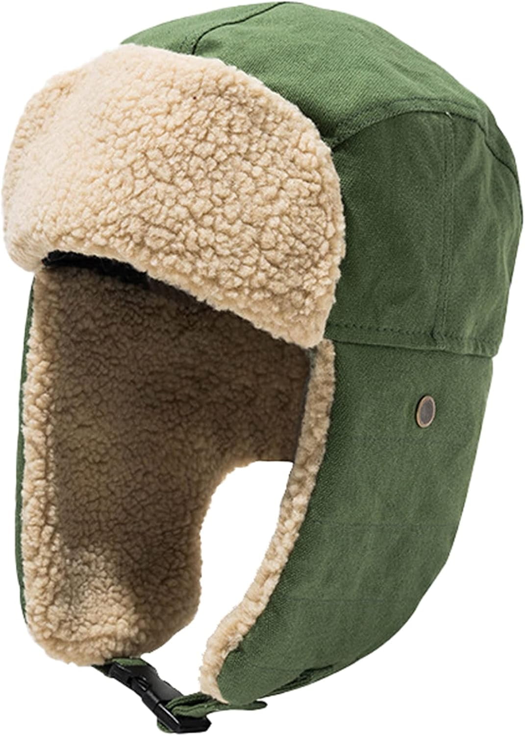 Unisex Winter Hats with Ear Flaps Cotton Trapper Hat Aviator Windproof ...