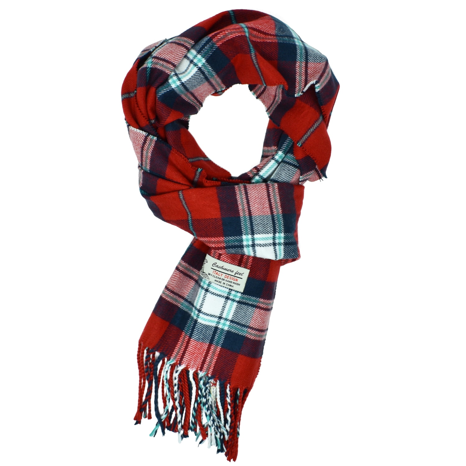 Unisex Winter Scottish Stewart Plaid Scarves Wool Feel Super Soft ...