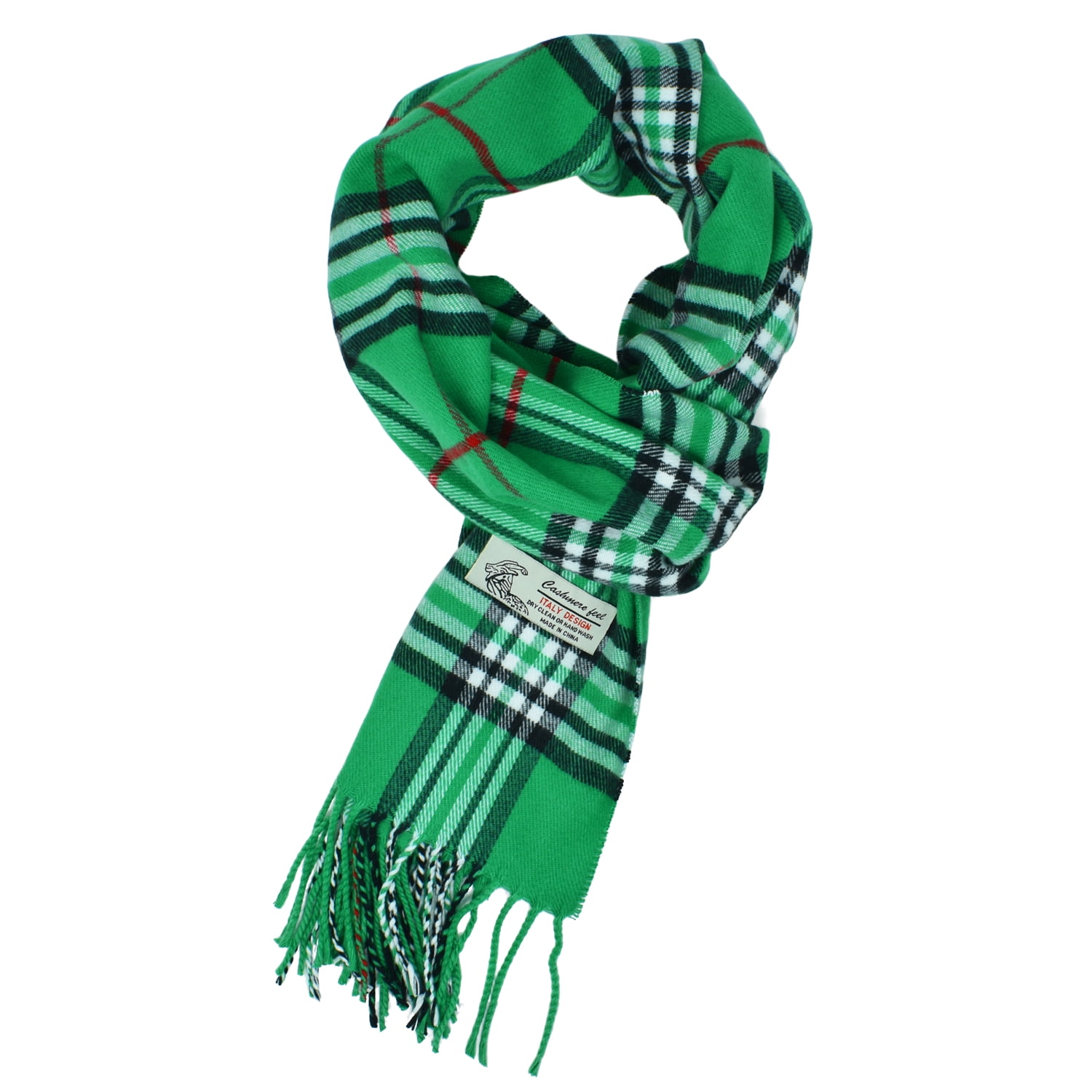 Unisex Winter Tartan Plaid Scarves Wool Feel Classic Super Soft ...