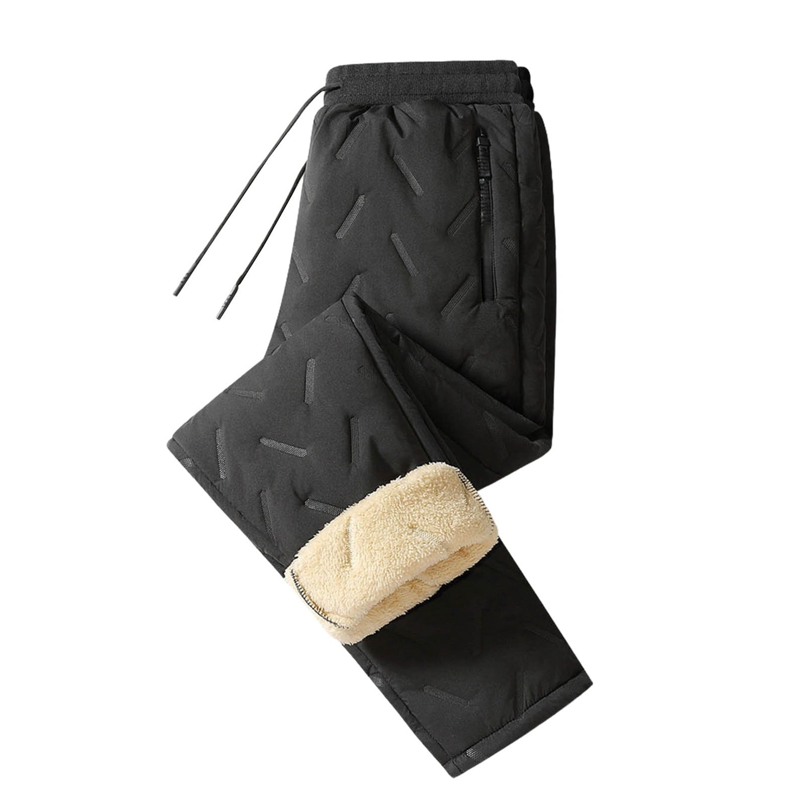 Unisex Winter Windproof Waterproof Fleece Lined Cotton Pants, Lamb Wool ...