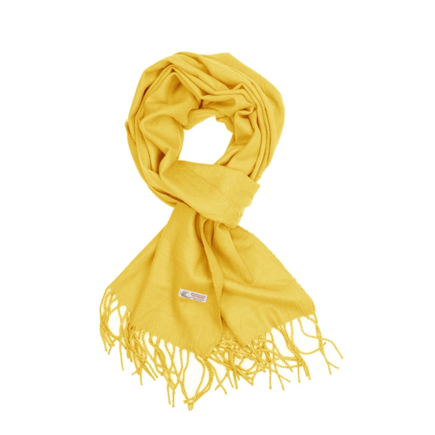 Unisex Yellow Scarves Solid Plain Classic Super Soft Luxurious for ...