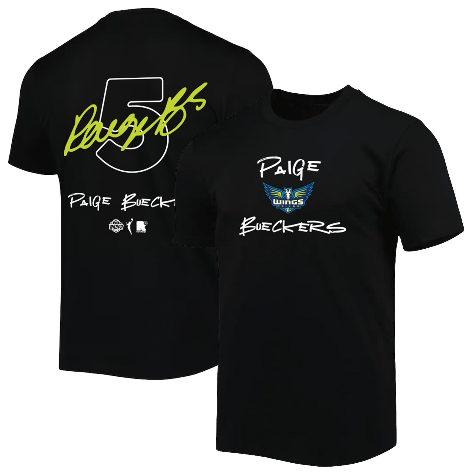 Unisex round21 Paige Bueckers Black Dallas Wings 2025 WNBA Draft Name ...