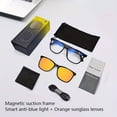 Unisex smart audio glasses with detachable 3-color magnetic sunglass ...