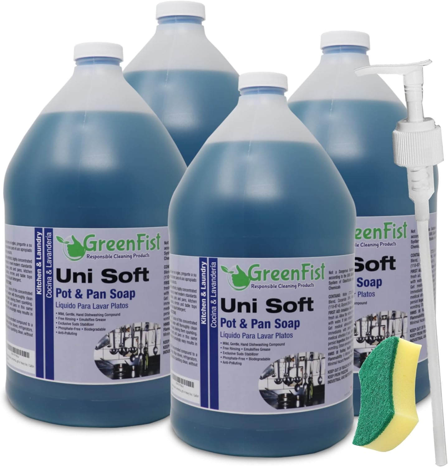 Unisoft Kitchen Commercial Hand Dish Detergent Pot & Pan Soap Liquid ...