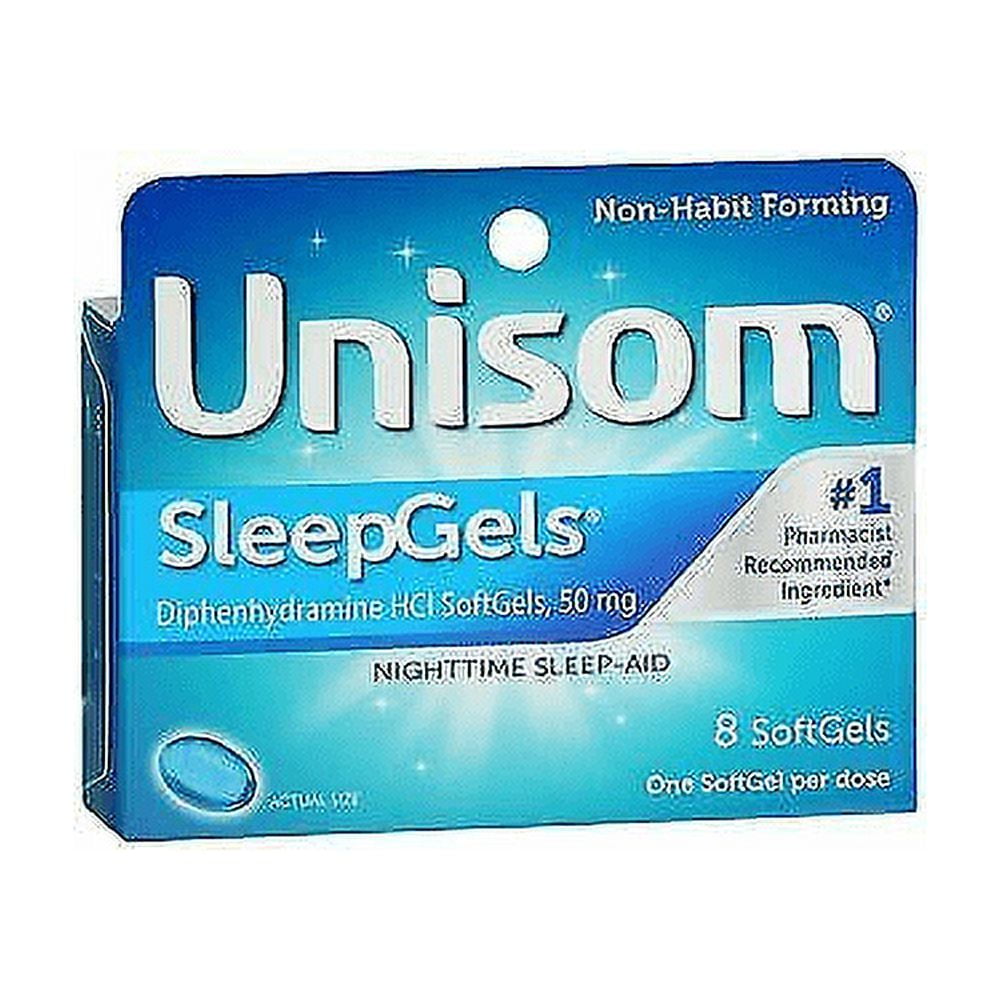 Unisom Liquid-Filled Sleep Gel Night Time Aid Maximum Strength 8 ct, 5 ...