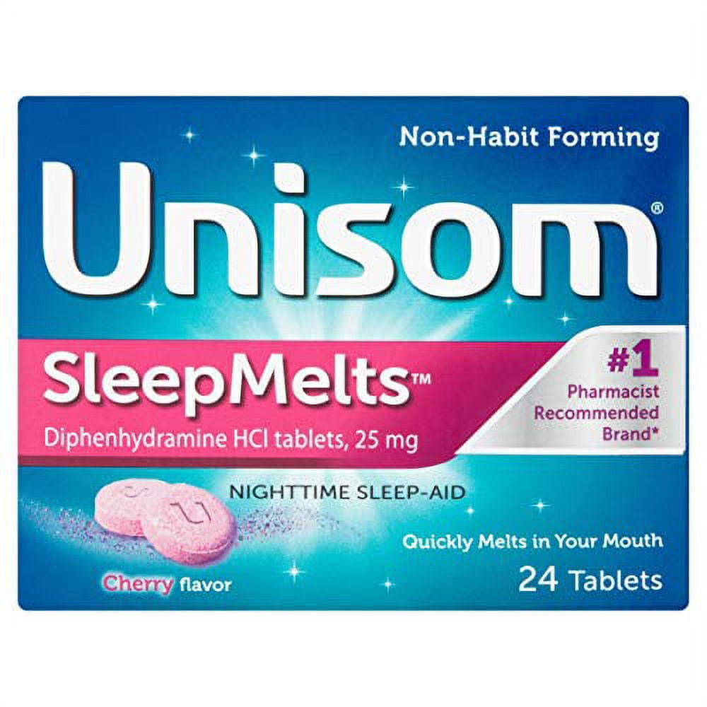 Unisom Sleep Melts Cherry Flavor, 24 Each, 3 Pack - Walmart.com