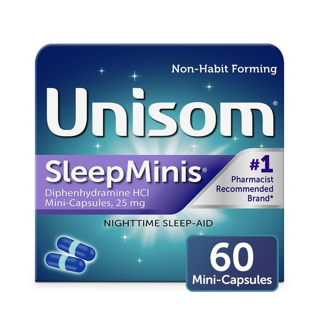 Unisom SleepMinis Mini-Capsules Nighttime Sleep-Aid 60 Count - Walmart.com