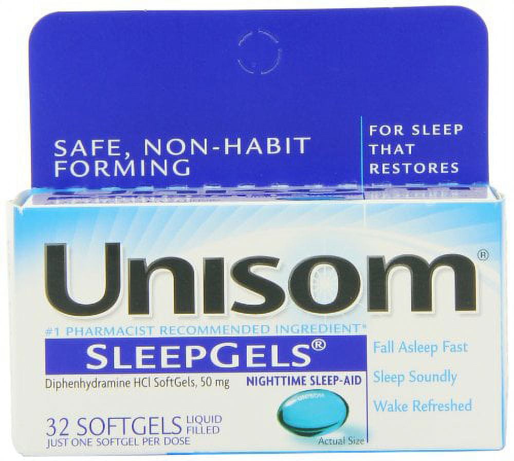 Unisom Sleepgels Nighttime Sleep Aid -- 32 Softgels (Pack of 2 ...