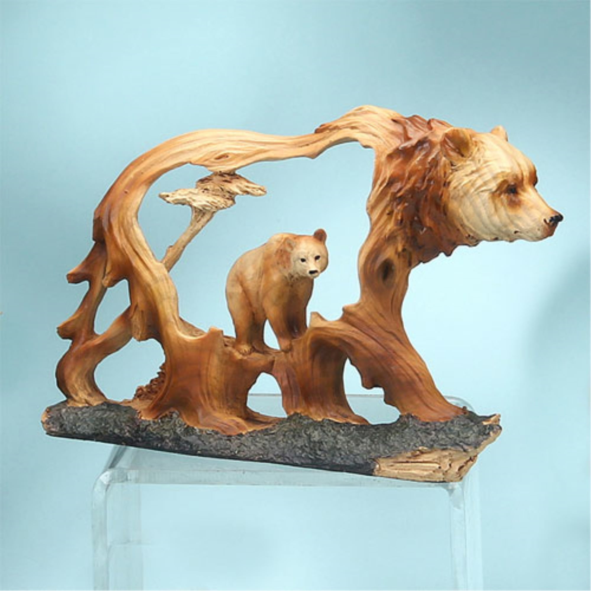 7.5"H BEAR WOODLIKE CARVING - Walmart.com