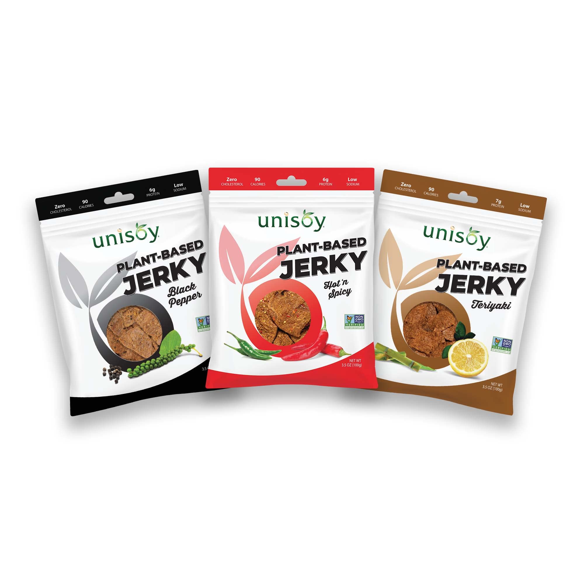 Unisoy Vegan Jerky Snacks, Vegetarian Plant Based Soy Protein Snack ...
