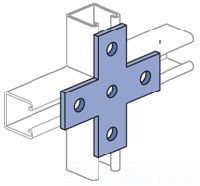 Unistrut P1028 EG, Channel Flat Plate, 5 Hole, Flat Plate Fitting, 1 PC ...