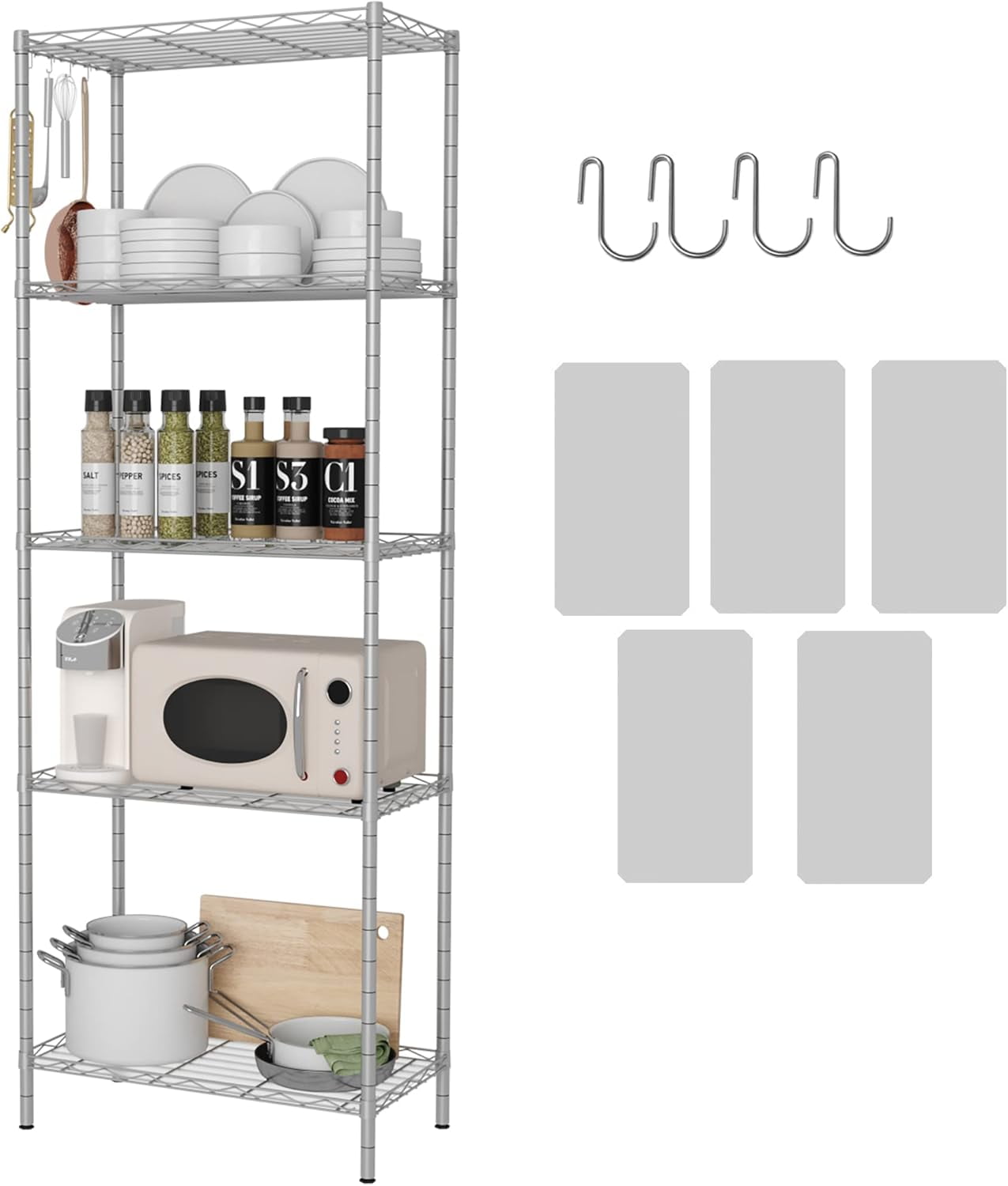 Unit, Adjustable Wire Shelving, Metal Wire Shelf with Shelf Liners and ...