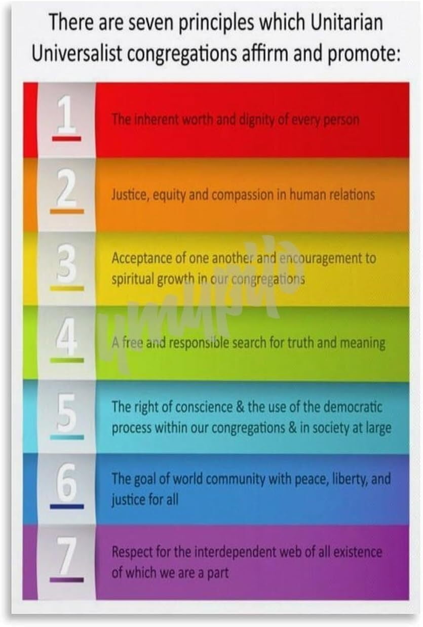 Unitarian Universalist 7 Principles Poster Inspirational Quotes (5 ...