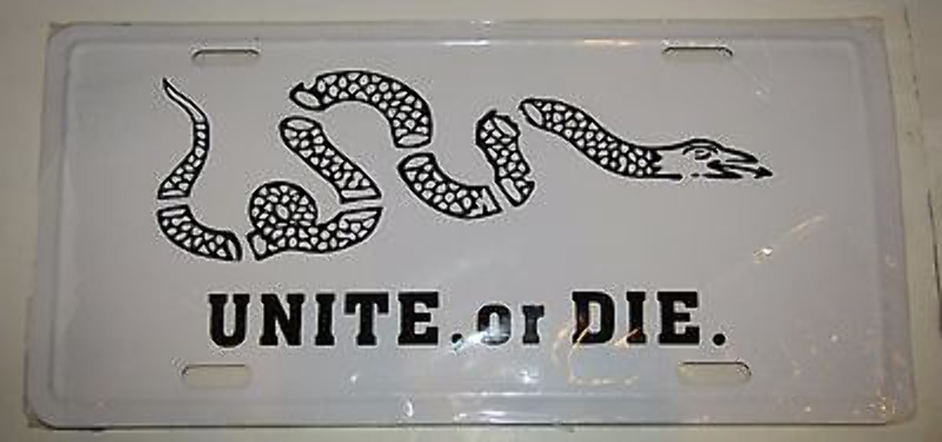 Unite Or Die Benjamin Franklin 6x12 Aluminum License Plate Sign ...