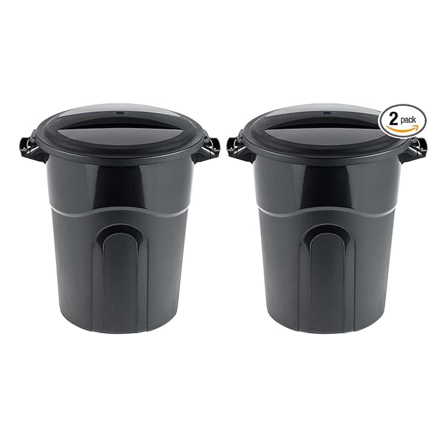 United 20 Gallon Round Waste Container, Black, Easy to Carry Garbage ...