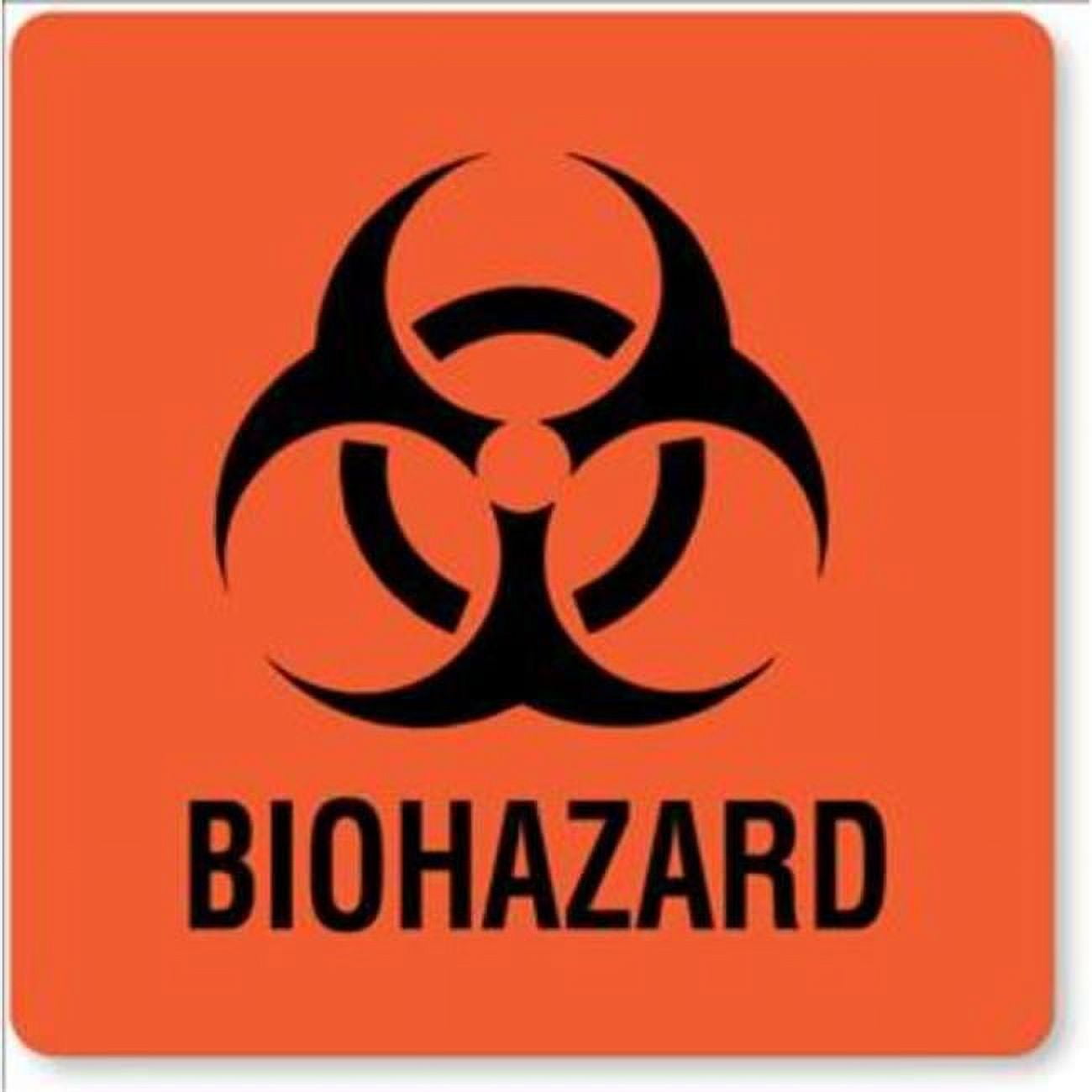 United AD Label 683044-PK 3 x 3 in. Biohazard & Symbol Pre-Printed ...