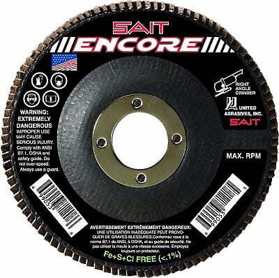 United Abrasives-SAIT 71225 Type 27 Encore Flap Disc, 5-Inch x 7/8-Inch ...