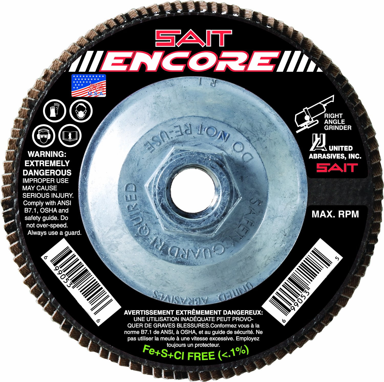 United Abrasives-SAIT 71235 Type 27 Encore Flap Disc, 5-Inch x 5/8-11 ...