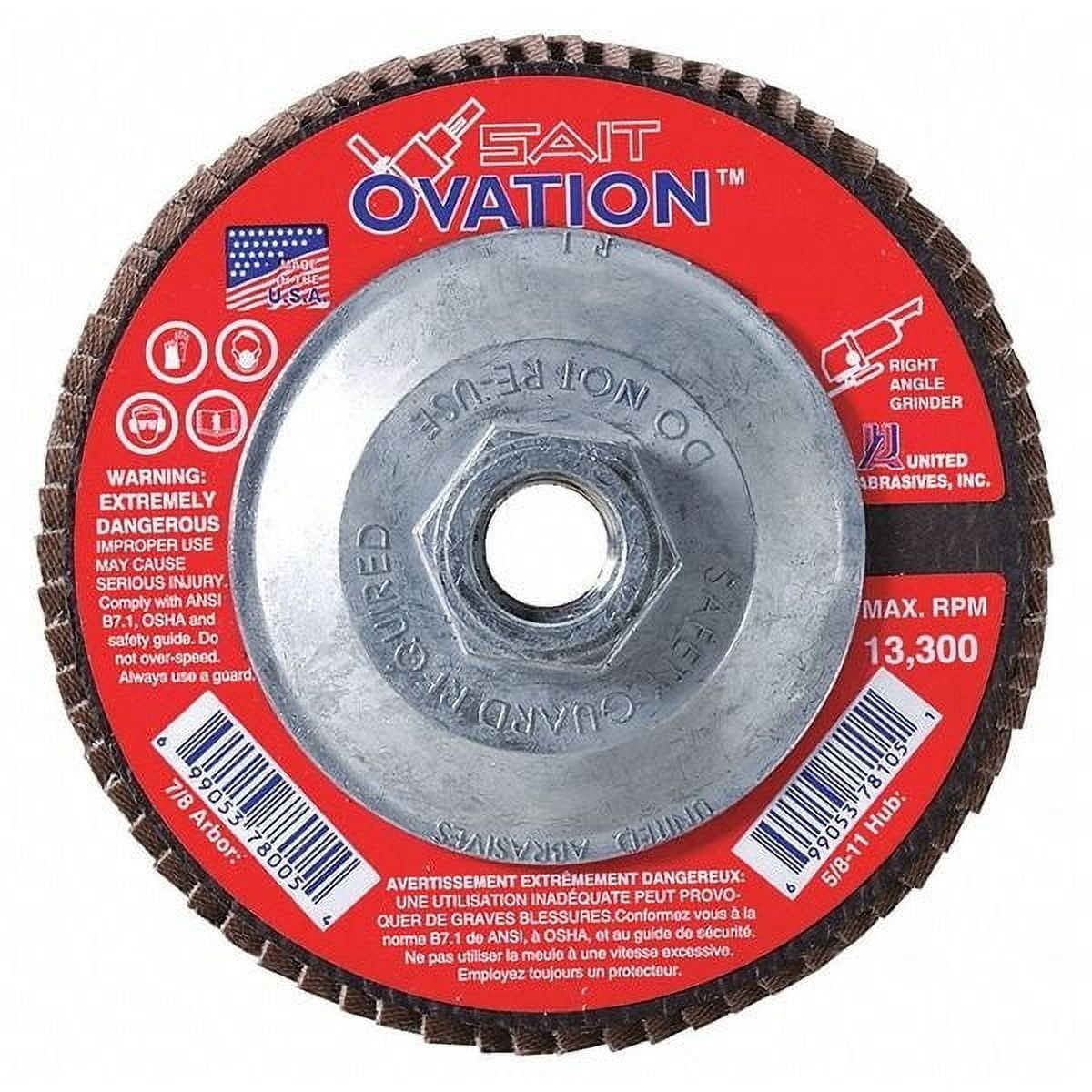 United Abrasives/Sait Arbor Mount Flap Disc,4-1/2in,120,Fine 78111 ...