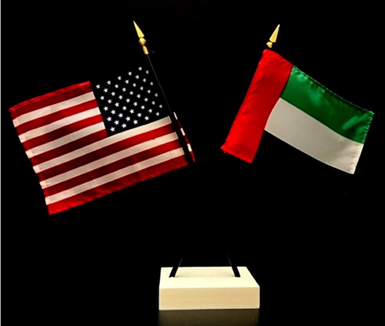 United Arab Emirates Desk Flag Set; Contains One USA and One Country ...