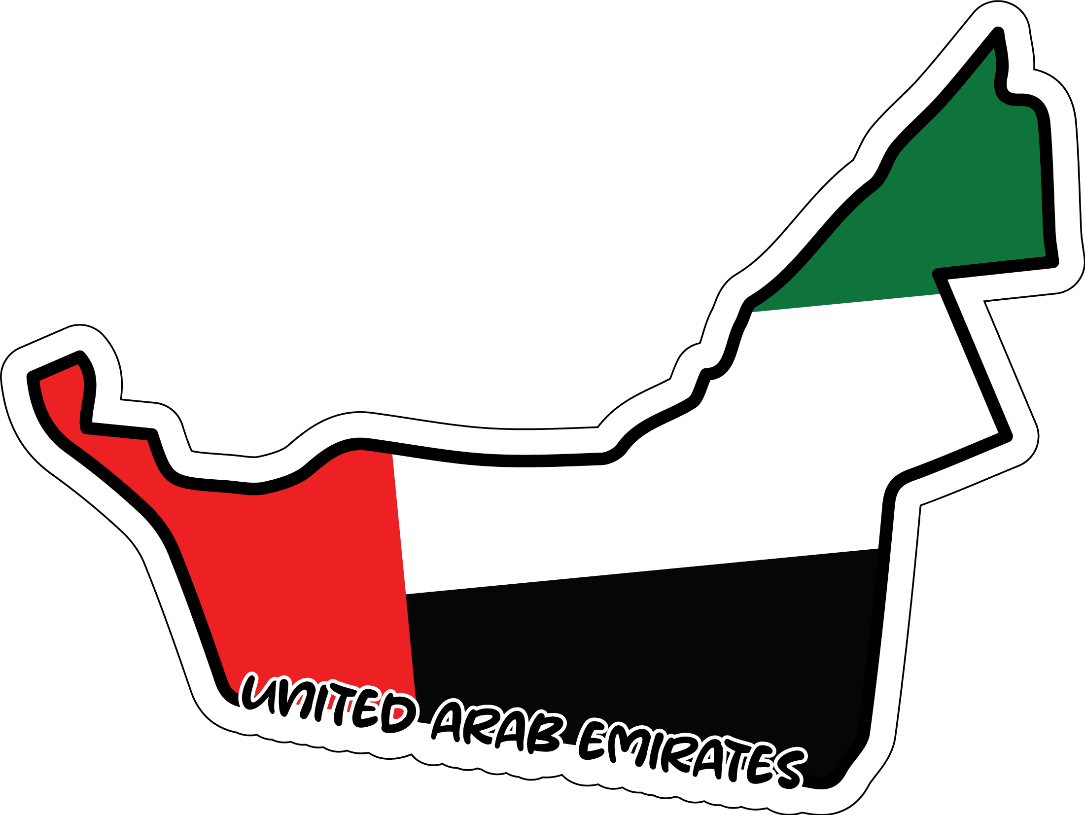 United Arab Emirates Map Flag Sticker Decal / UAE / Abu Dhabi / Dubai ...