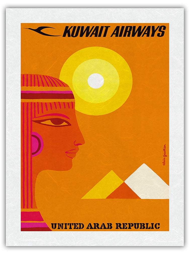 United Arab Republic - Ancient Egyptian Pyramids - Kuwait Airways ...