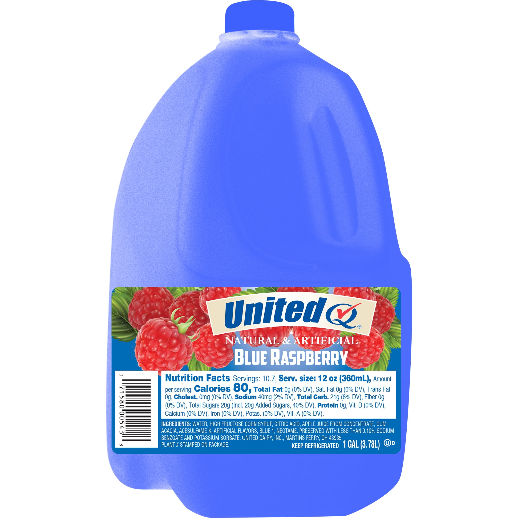 United Blue Raspberry Drink Gallon - Walmart.com
