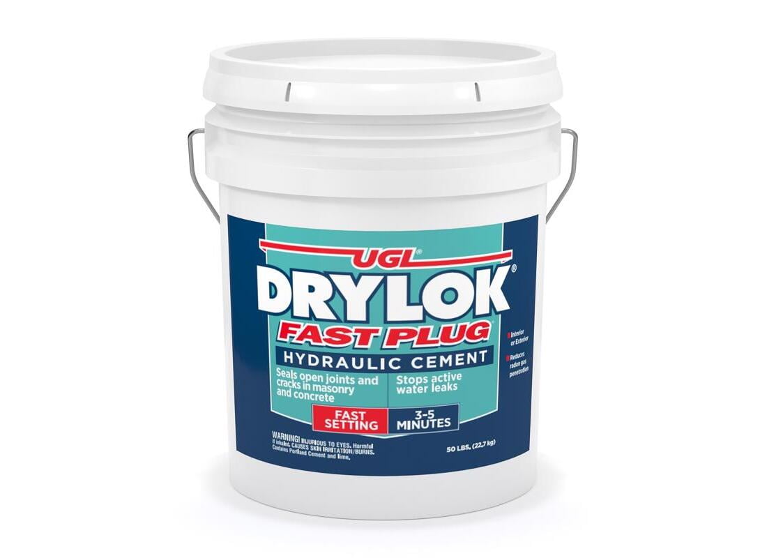 United Abrasives Drylok Fast Plug Hydraulic Cement, 50 Lb, Sets in 3-5 ...