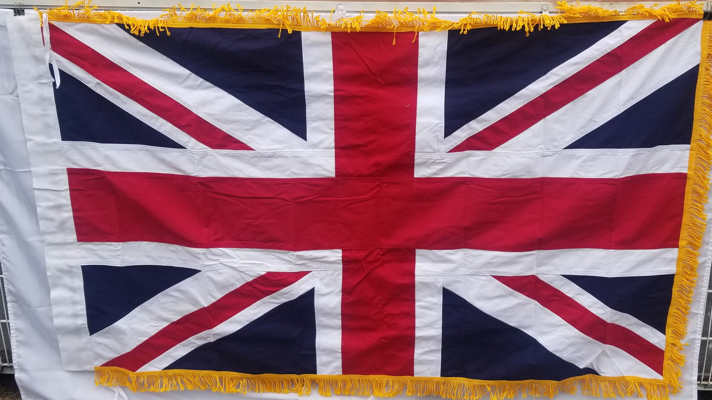 United Kingdom 3'x5' Embroidered Flag ROUGH TEX® Cotton with Gold ...