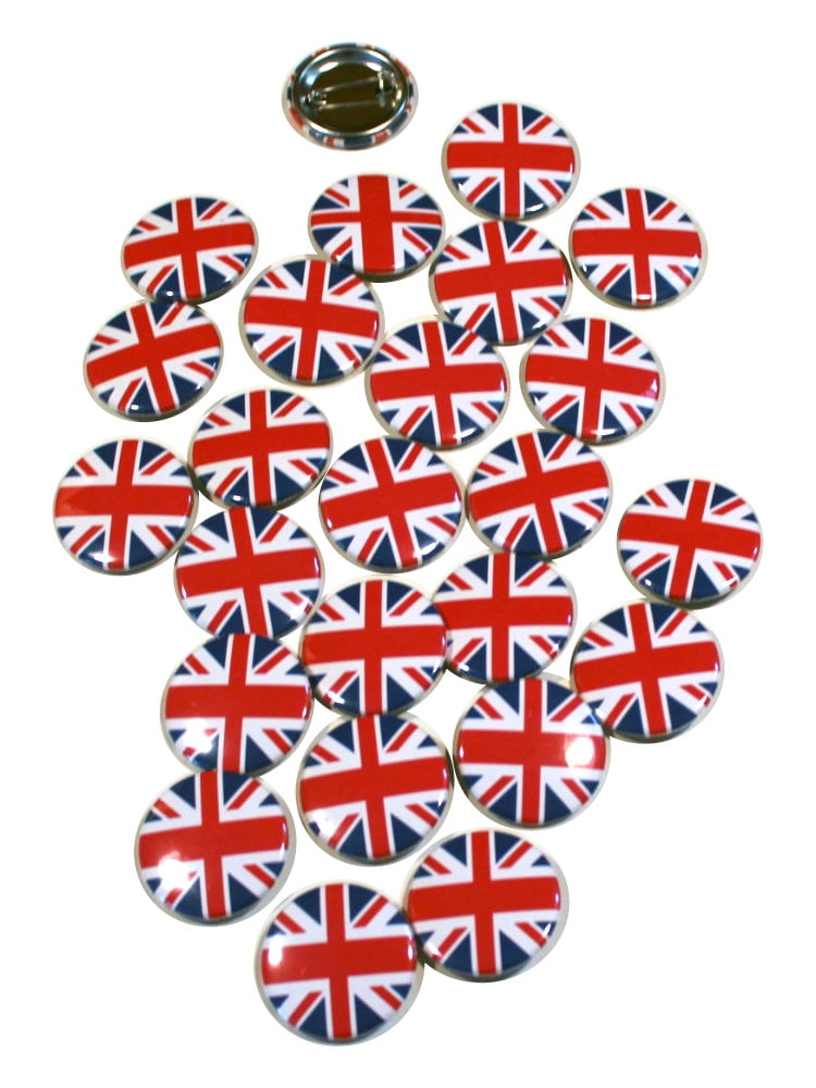 United Kingdom Flag Pinback Buttons - 1.5 Inch Round - 25 Pack ...