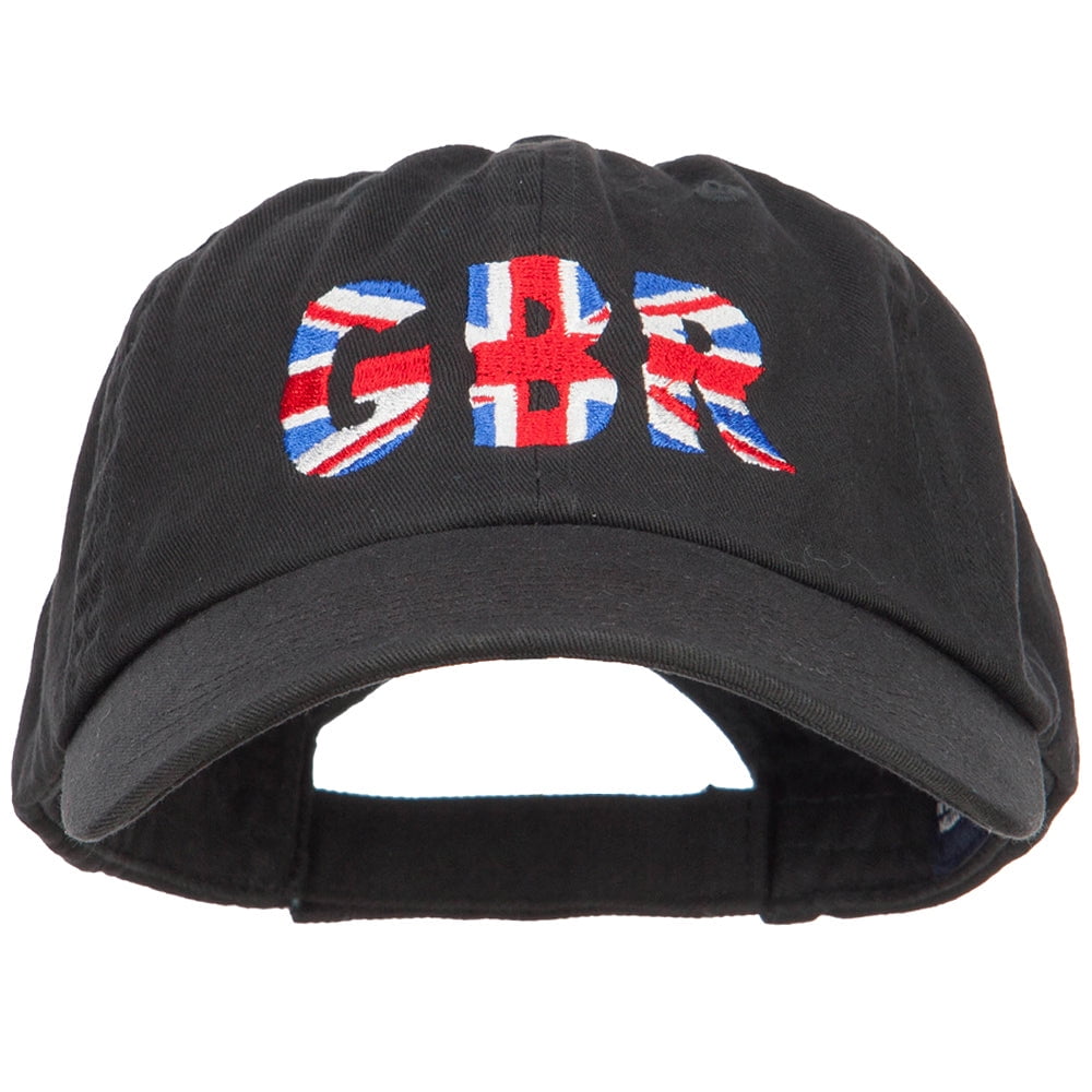 United Kingdom GBR Flag Embroidered Low Profile Cap - Black OSFM ...