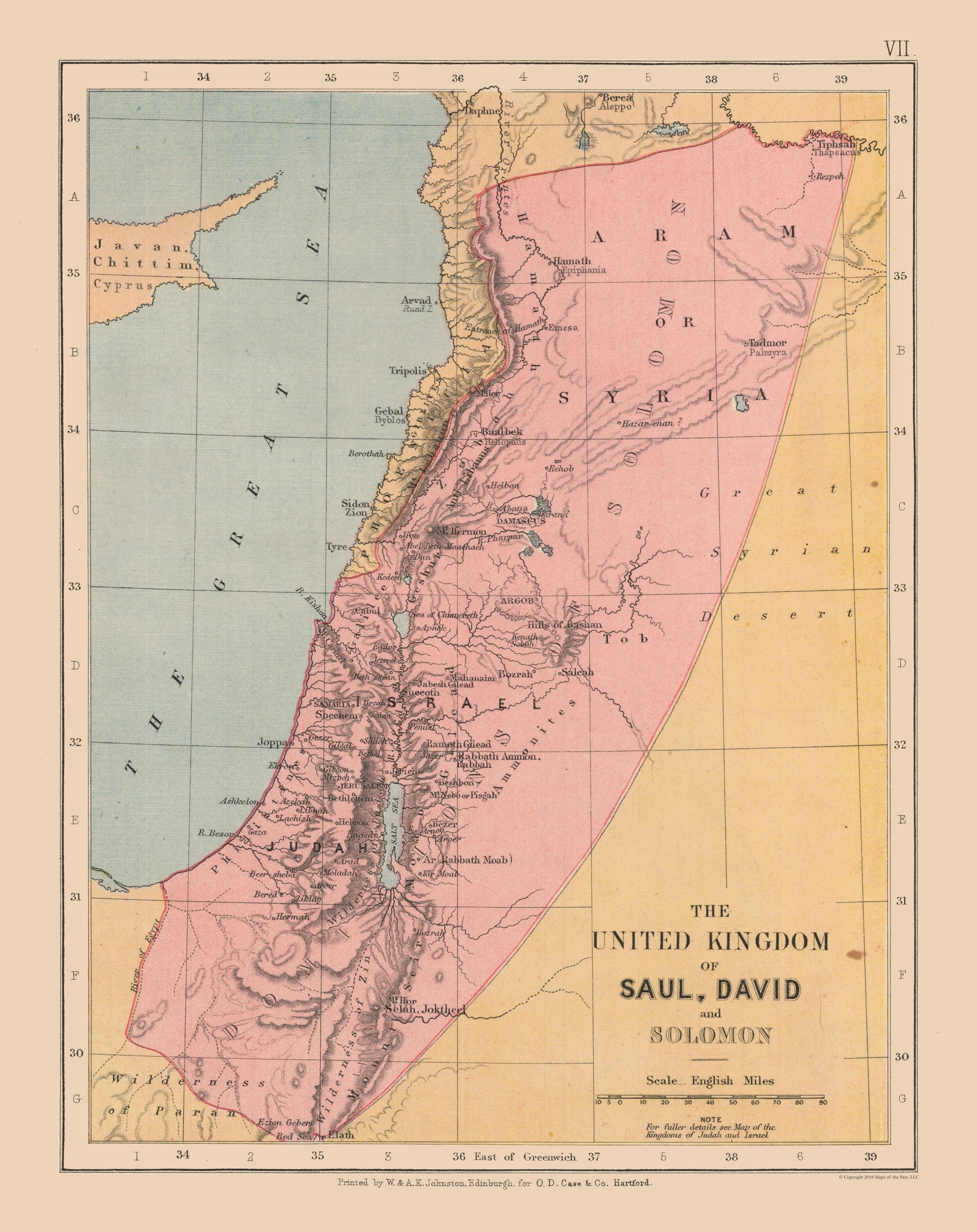 Historic Map - United Kingdom Saul David Solomon - Case 1878 - 23 x 28. ...