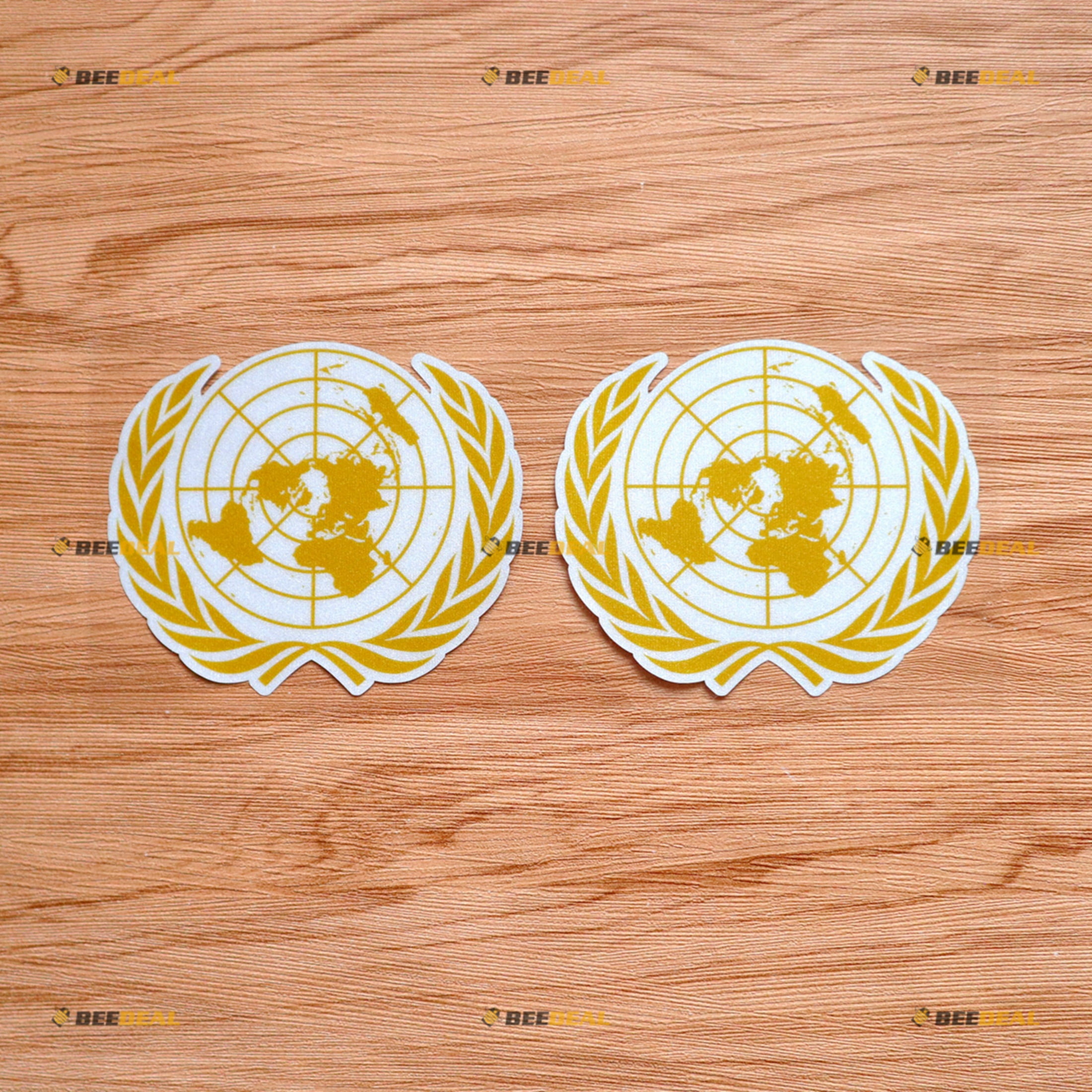 United Nations UN Emblem Logo Sticker Decal Vinyl - 2 Pack Reflective 4 ...