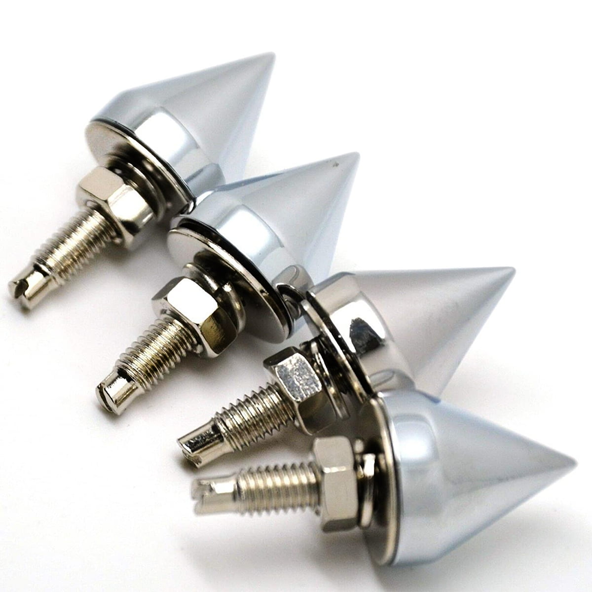 United Pacific 10878 Chrome Spike License Plate Fastener Screw Caps for ...